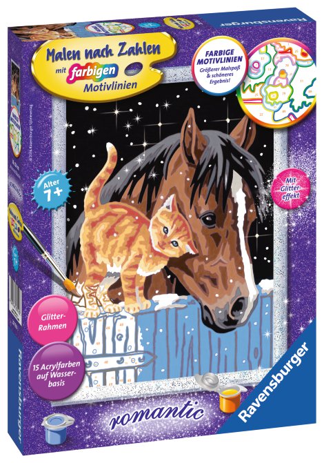 RAVENSBURGER Malen nach Zahlen Fohlen mit Kätzchen kaufen